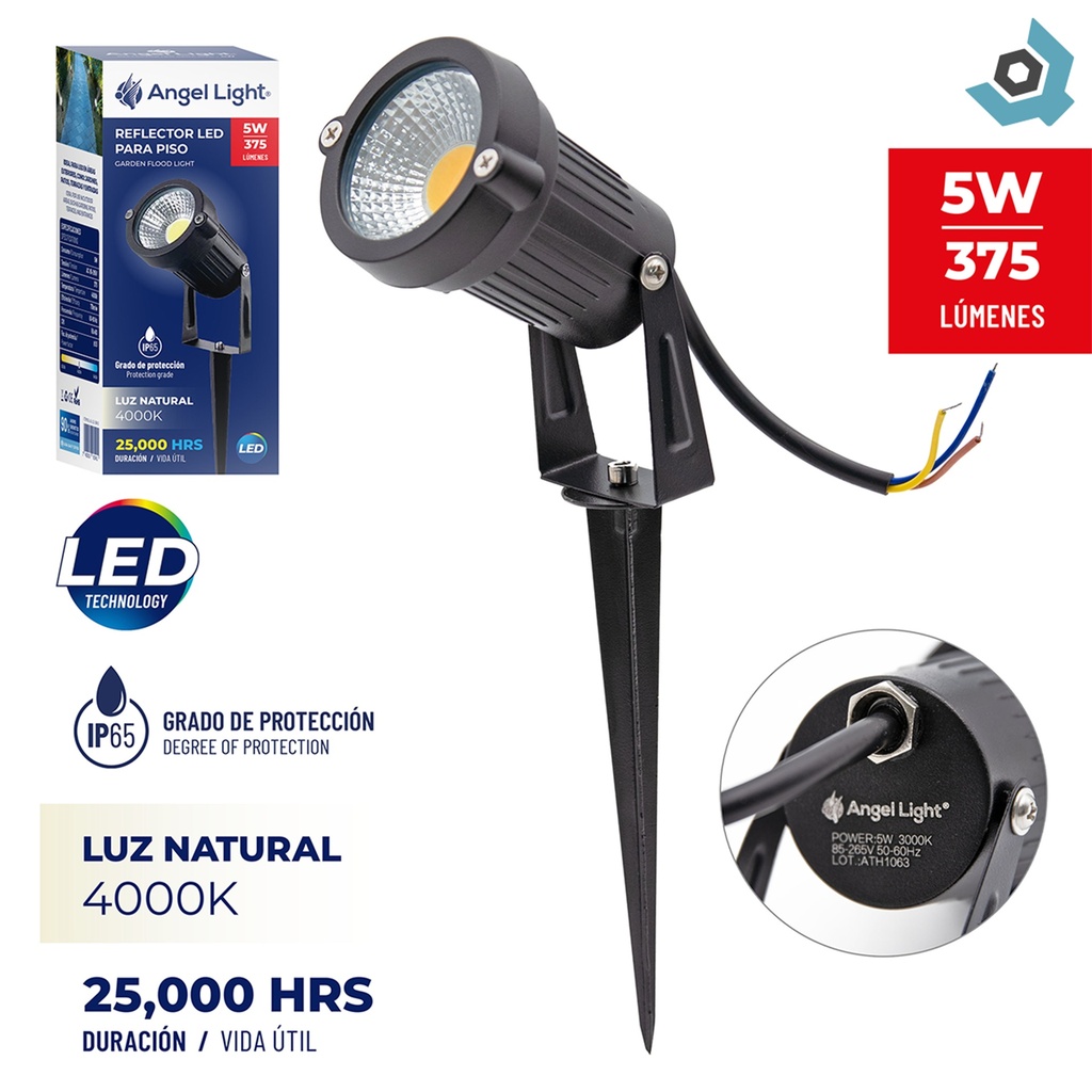 REFLECTOR LED PARA JARDIN 5W 4000K ANGEL LIGHT | Litani Import Export